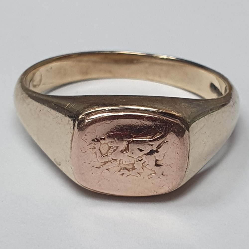 Pre-owned 6.99g 9ct Gold Clogau Dragon Signet Ring - Own4Less